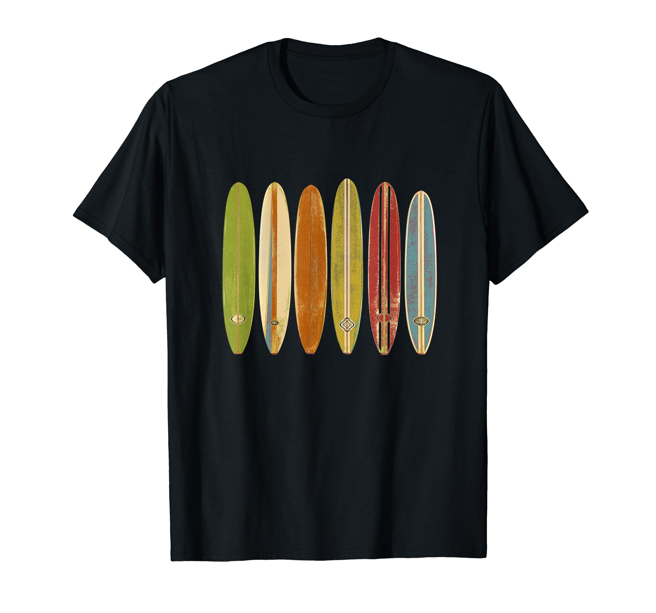 Longboard Surfboards Vintage Retro Style Surfing T-Shirt - Walmart.com