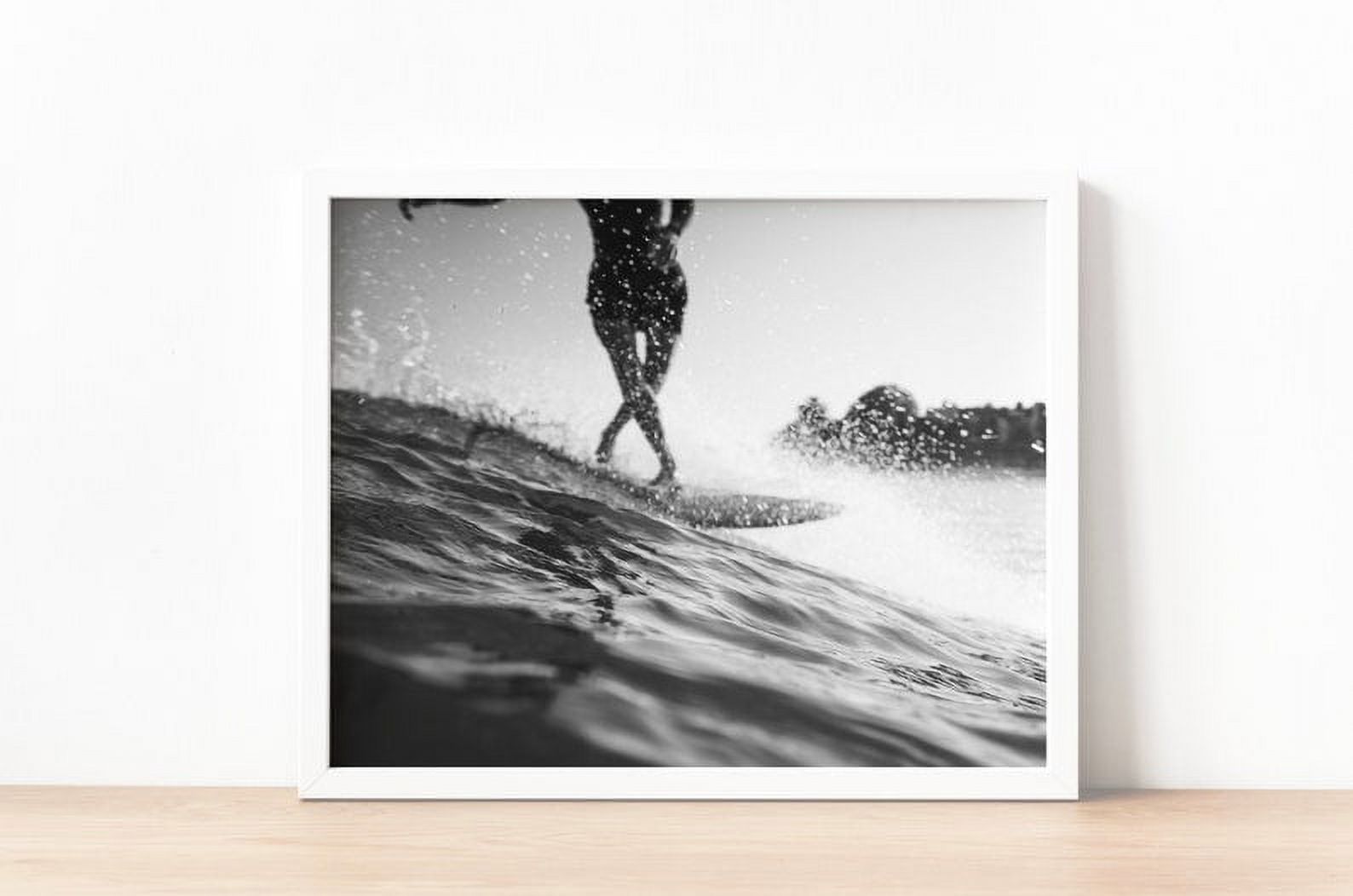 Longboard Surfer Black White poster Print, Downloadable Surf Art ...