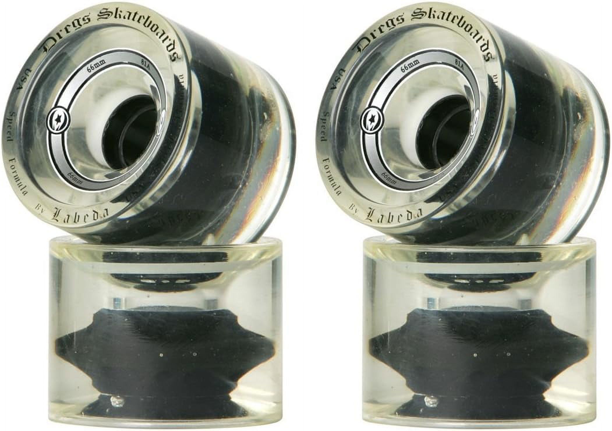 Longboard Wheels 66MM 81A Clear Race Downhill Slide Formula - Made ...