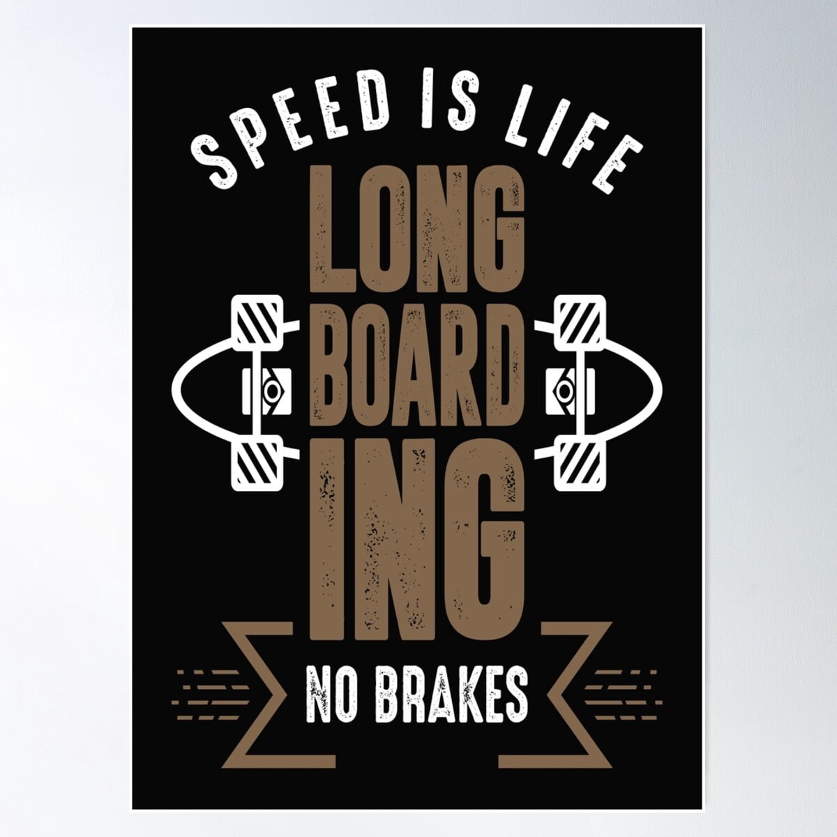 Longboarding Design Poster Wall Art, Modern Wall Decor, 24x36 UNFRAMED ...