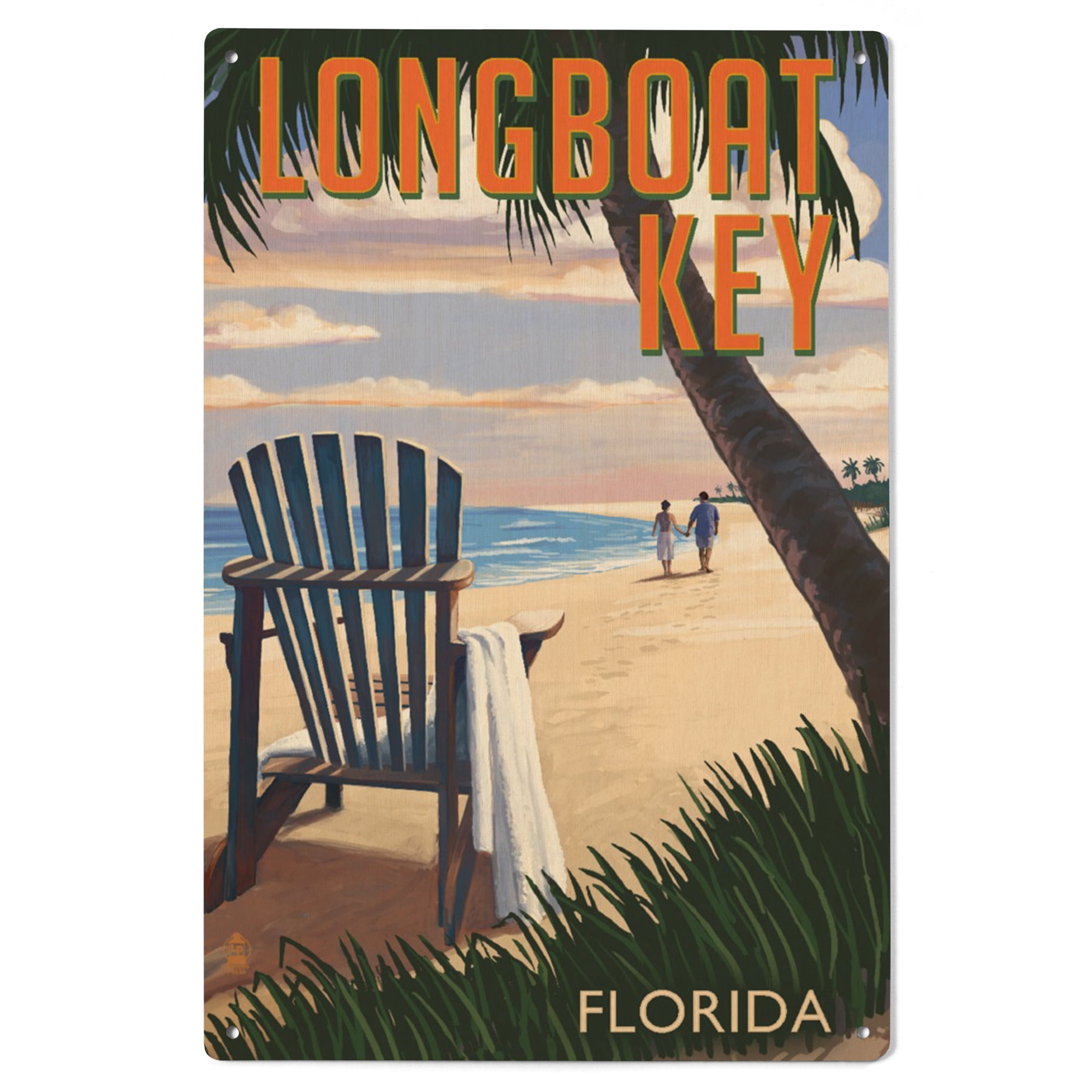 Longboat Key, Florida, Adirondack Chair on the Beach Birch Wood Wall ...