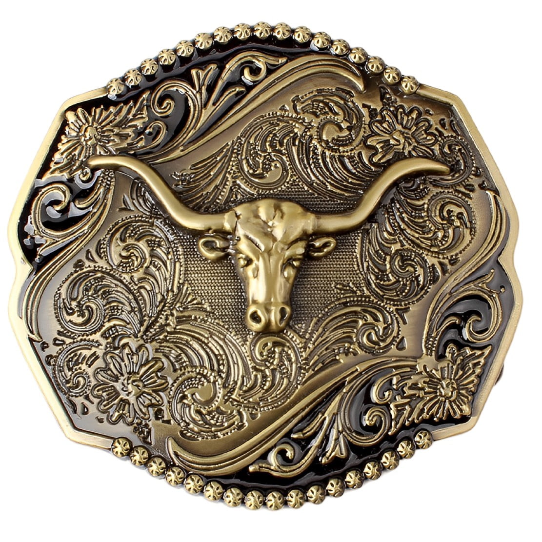 Longcreek Bull Belt Buckle for Men, Longhorn Bull Belt Buckle, Retro ...