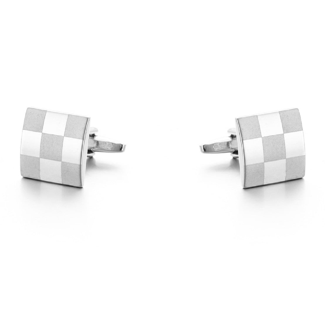 Longcreek Classic Square Cufflinks for Men, Plaid Cufflinks, Laser Cuff ...