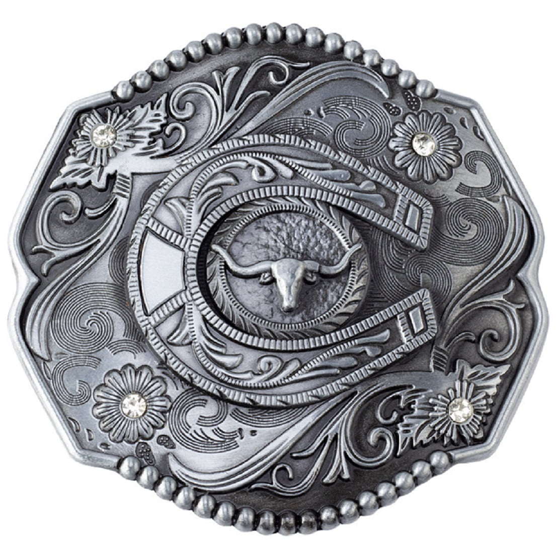 Longcreek Longhorn Bull Belt Buckle for Men, Bull Filigree Belt Buckle ...