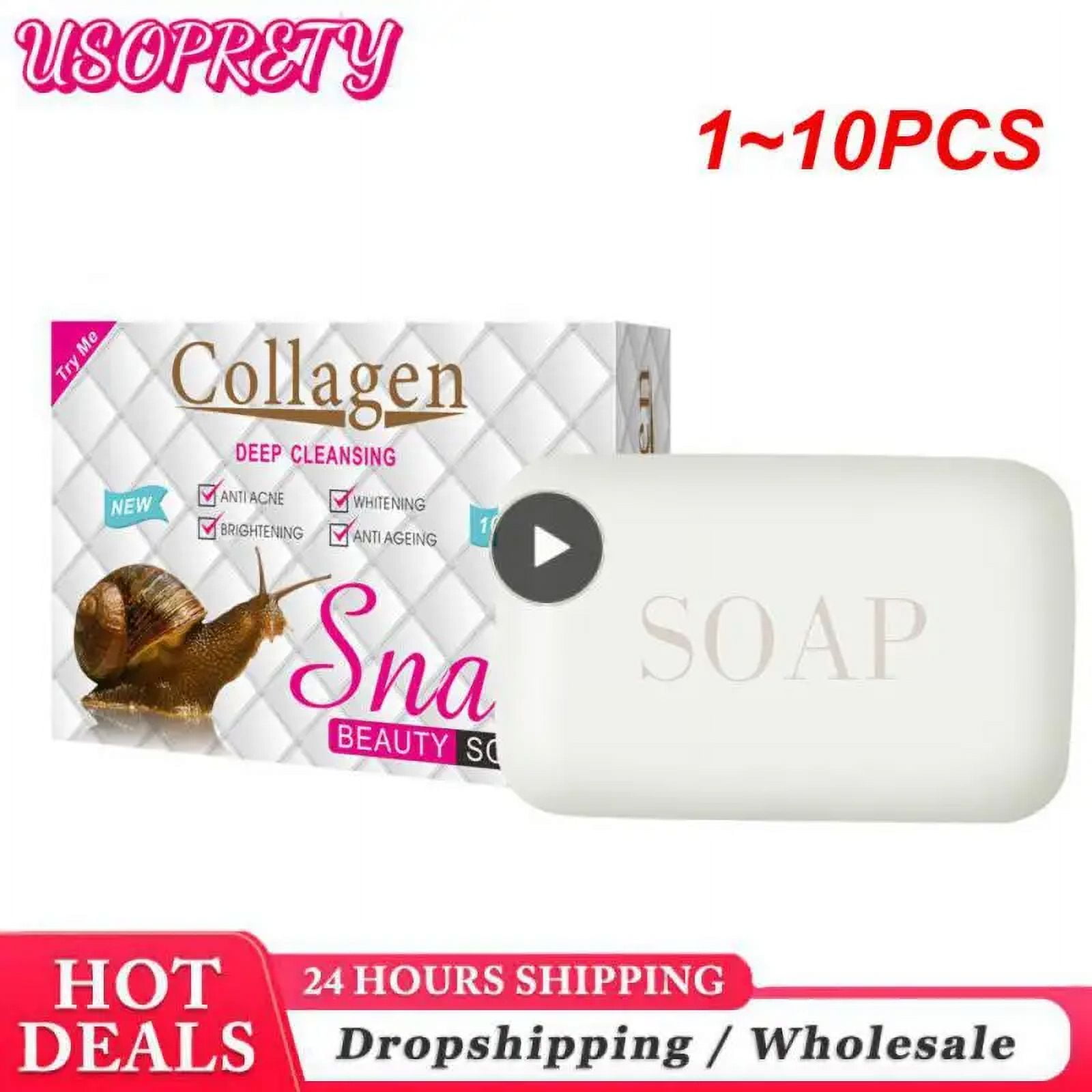 Longday 1~10pcs 100g Snail Handmade Soap Collagen Facel Soap ...