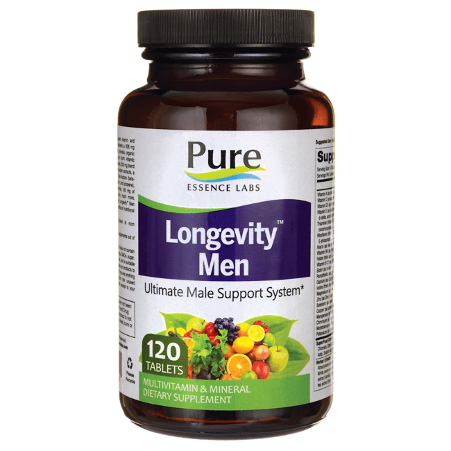 Pure Essence Longevity Men 50+ Multivitamin - Superfoods, Vitamins D ...
