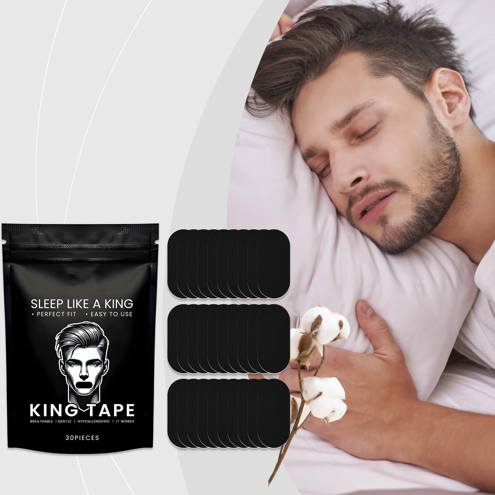 Longevity Sleep Tape (Black) Mouth Tape For Sleeping Snoring Aid ...
