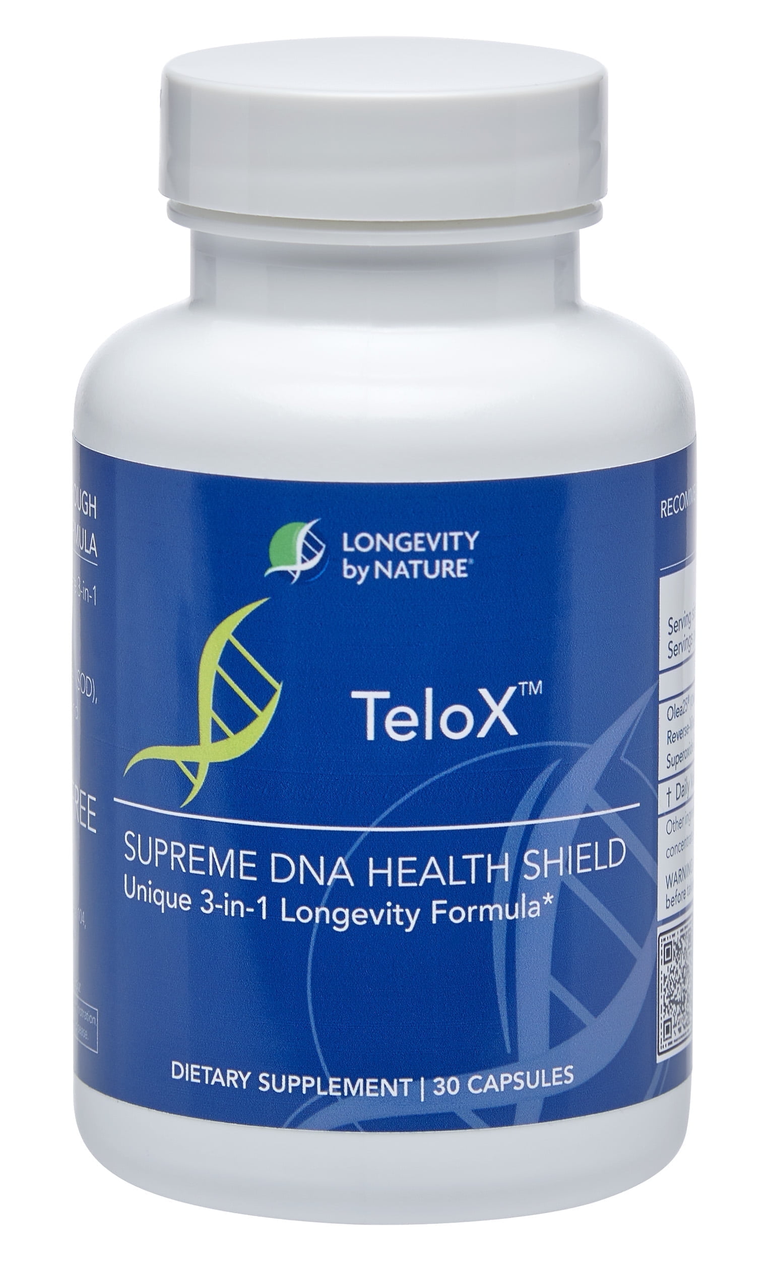 Longevity by Nature TeloX Supreme DNA Health Shield, SOD supplement, 30 ...