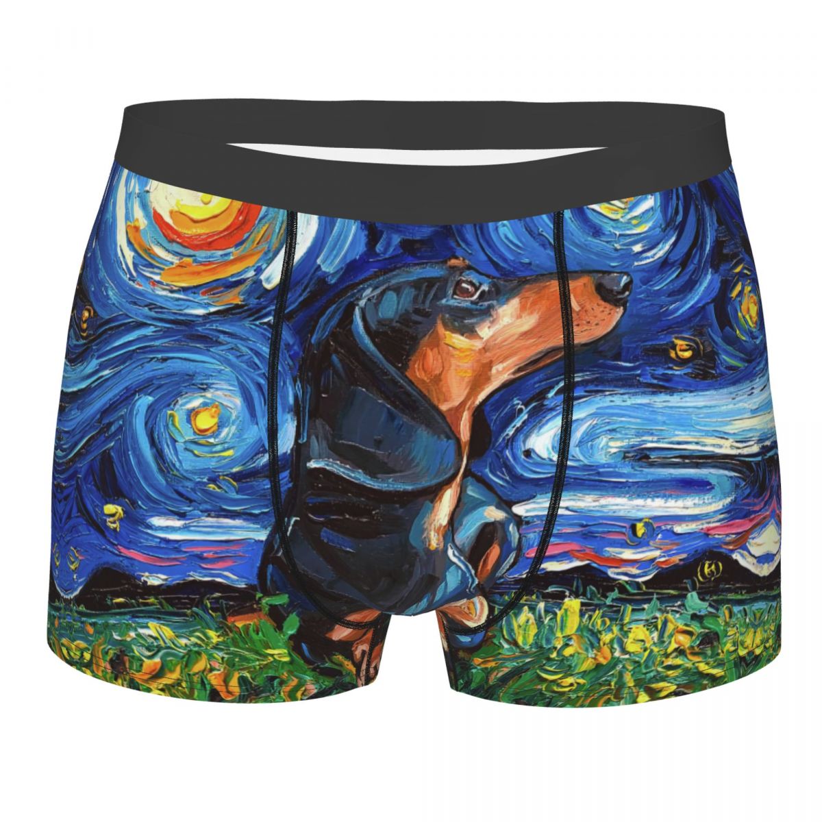 Longhaired Dachshund Dog Boxer Shorts For Homme 3D Printed Male Badger ...