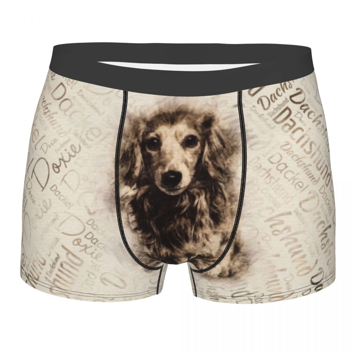 Longhaired Dachshund Dog Boxer Shorts For Homme 3D Printed Male Badger ...