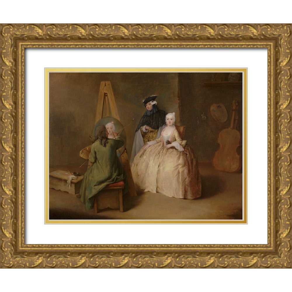 Longhi, Pietro 14x12 Gold Ornate Wood Framed with Double Matting Museum ...