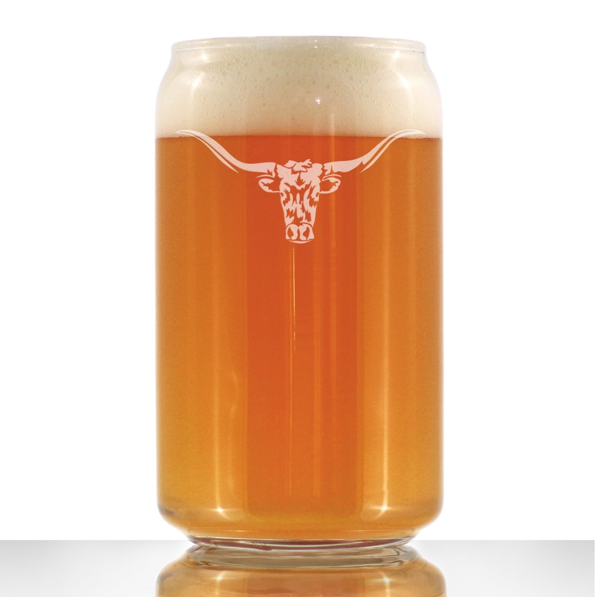 Longhorn - Beer Can Pint Glass - Texas Rancher Gifts - 16 Ounce ...