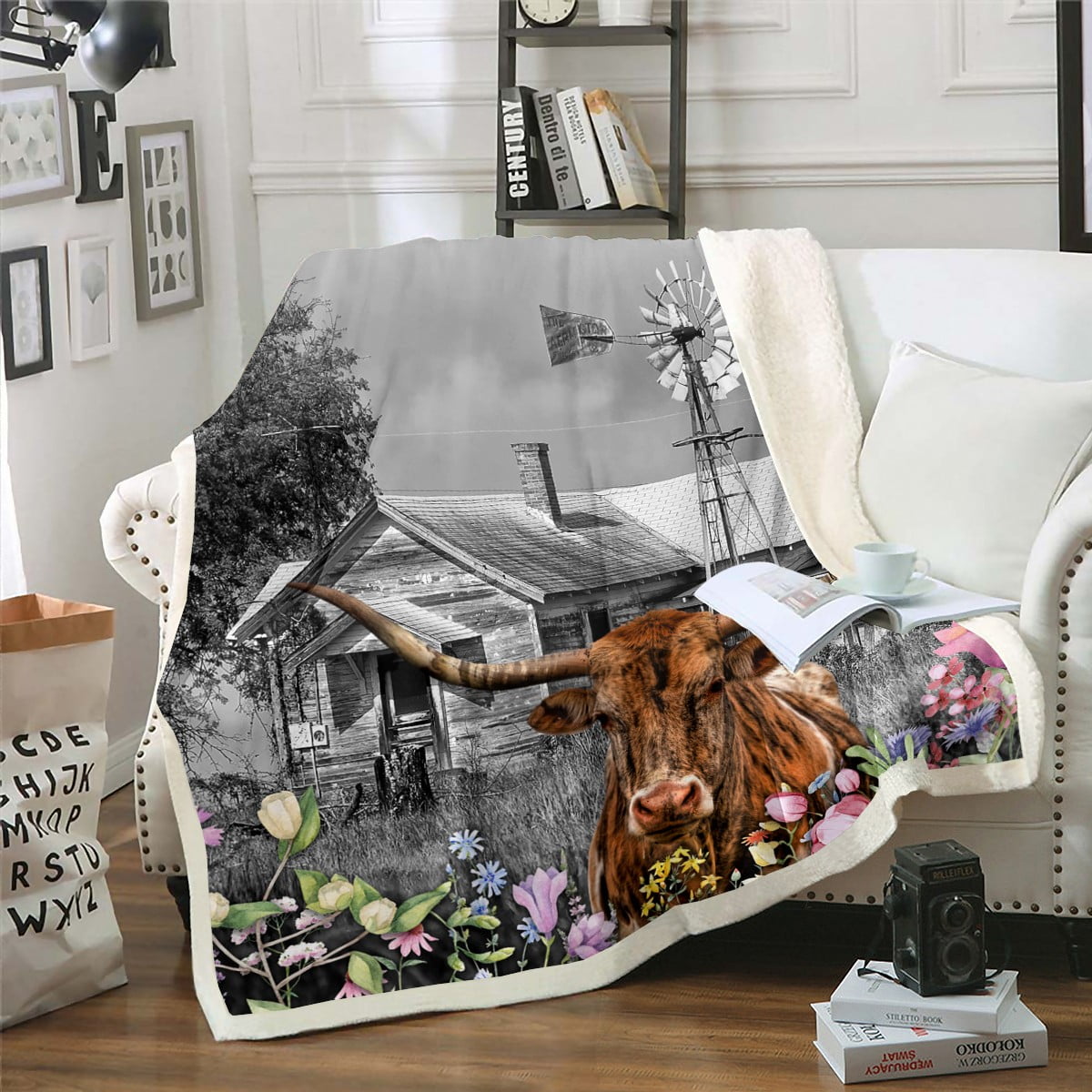 Longhorn Bull 40"x50" Throw Blanket for Boys,Highland Cow Fleece ...