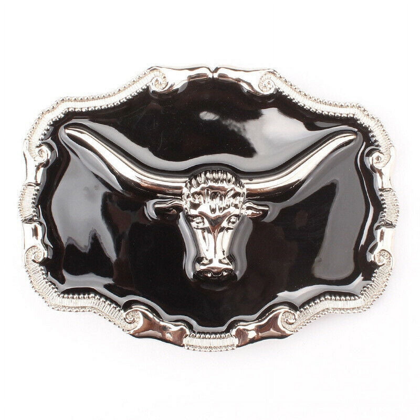 Longhorn Bull Belt Buckle for Men- Western Rodeo Texas Cowboy Large ...