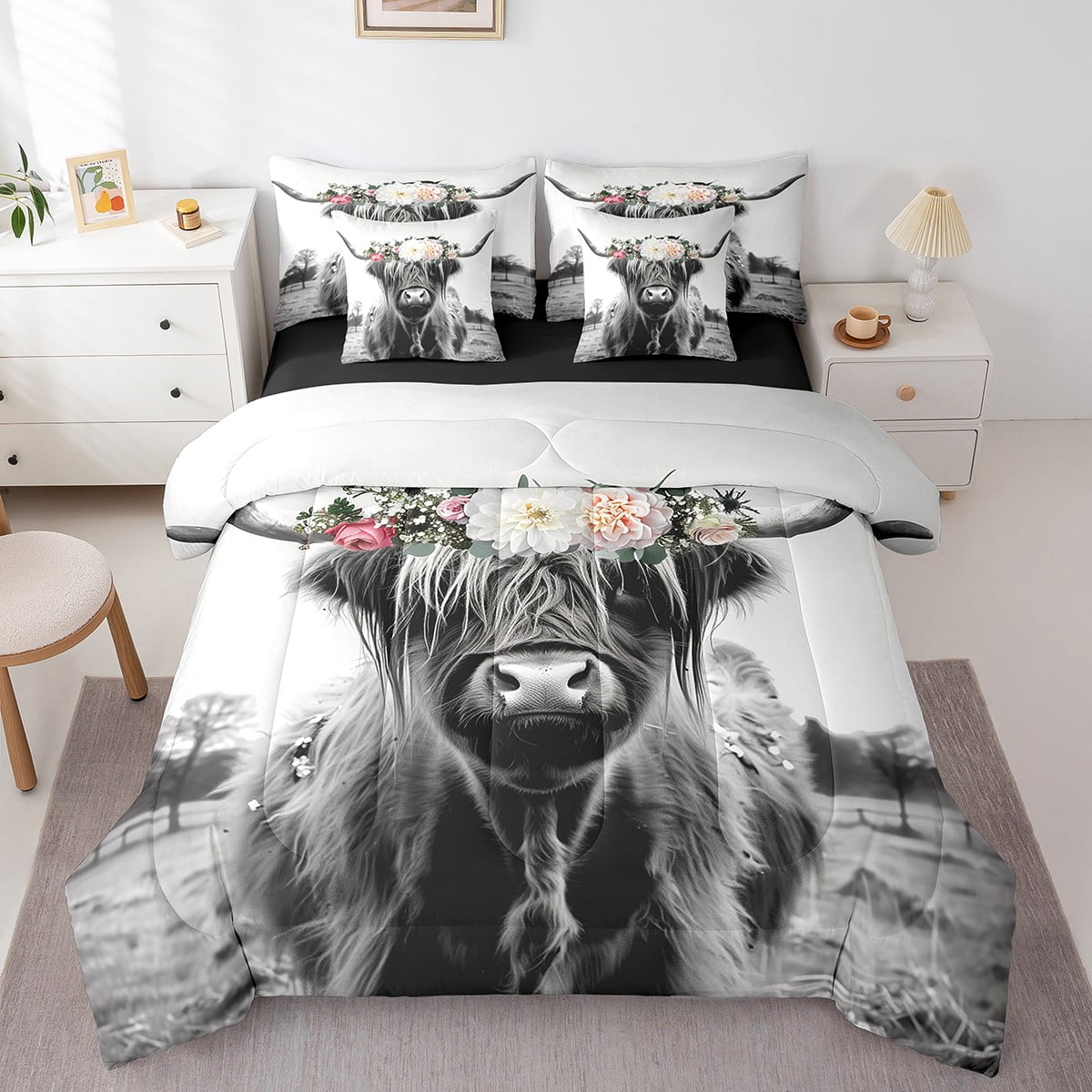 Longhorn Bull King Comforter Set - 7 Pieces Bed in a Bag Western King ...