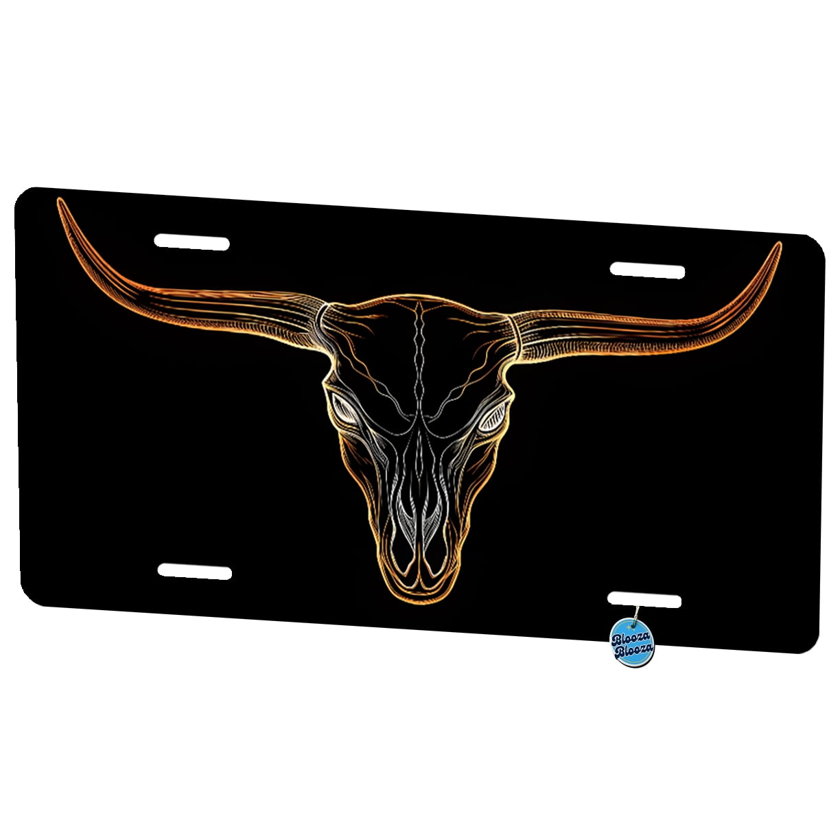Longhorn Cattle Skull Outline Metal Novelty License Plate - Walmart.com