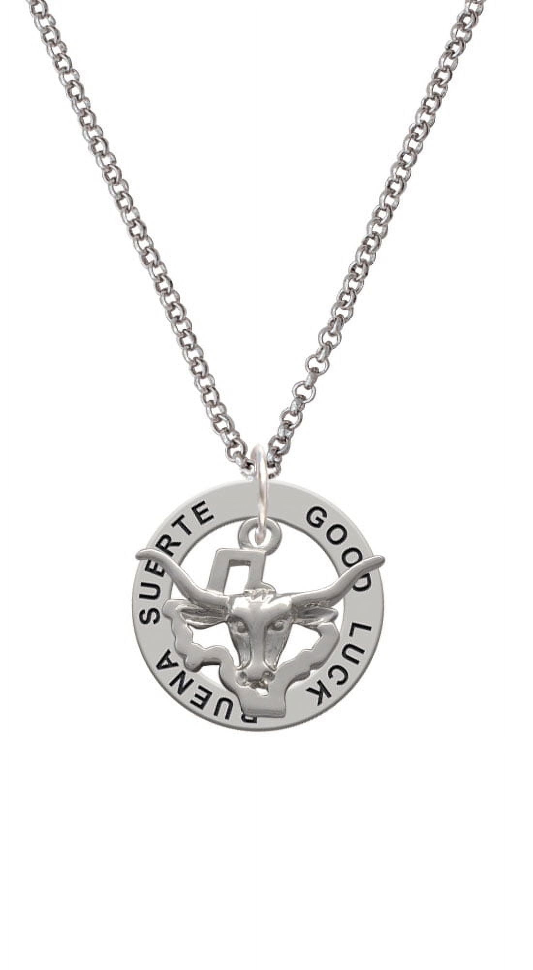 Longhorn - Texas Good Luck Affirmation Ring Necklace - Walmart.com