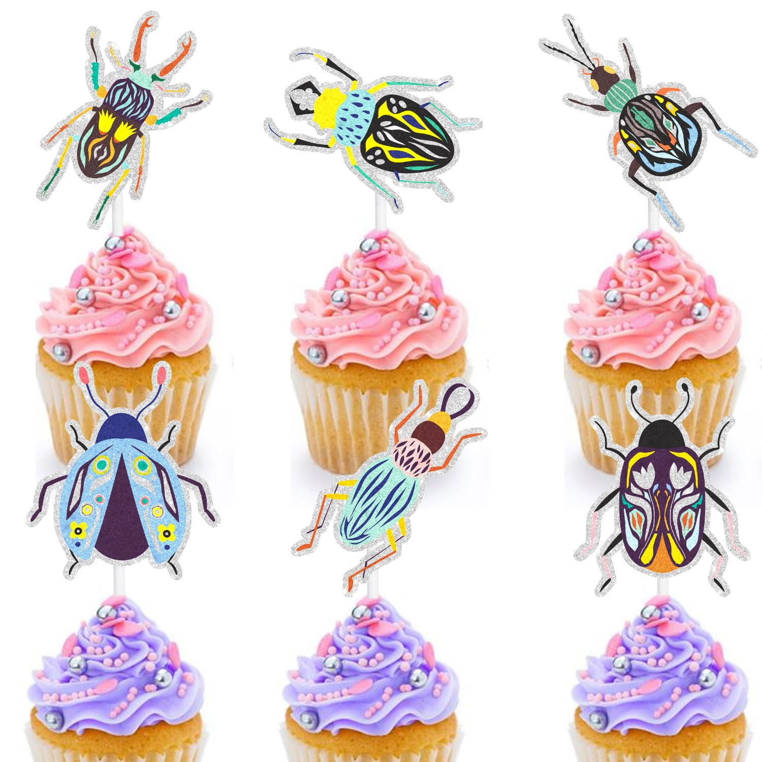 Longicorn Theme Cupcake Toppers IFF17 18-Piece Set, Insect Themed Kids ...