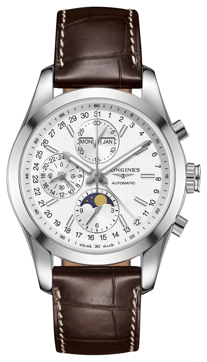 Longines Conquest White Dial Chronograph Automatic Mens Watch L27984723 ...