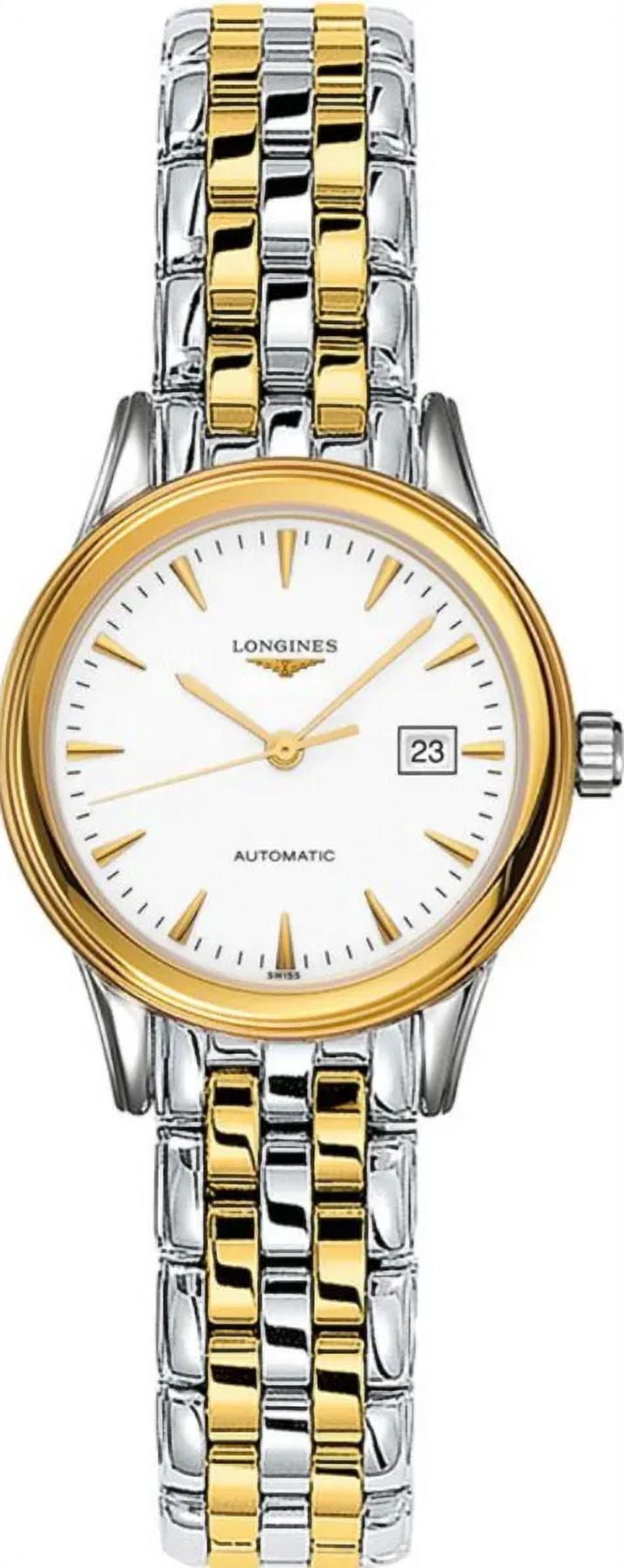 Longines Flagship Automatic Two Tone White Dial Women's Watch L4.374.3 ...