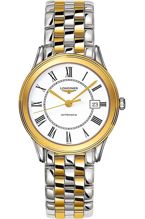 Longines Flagship Automatic White Roman Dial Two Tone Steel Women's ...
