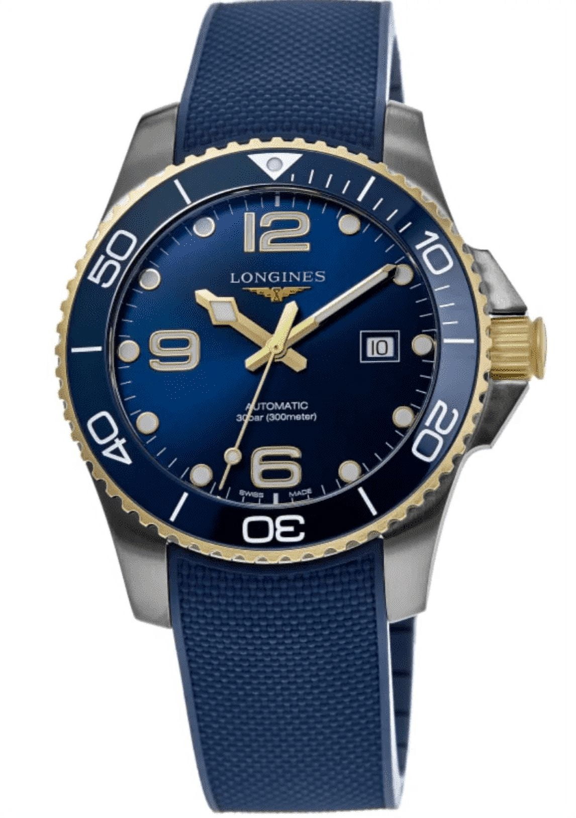 Longines HydroConquest Automatic Blue Dial Rubber Strap Men's Watch L3 ...