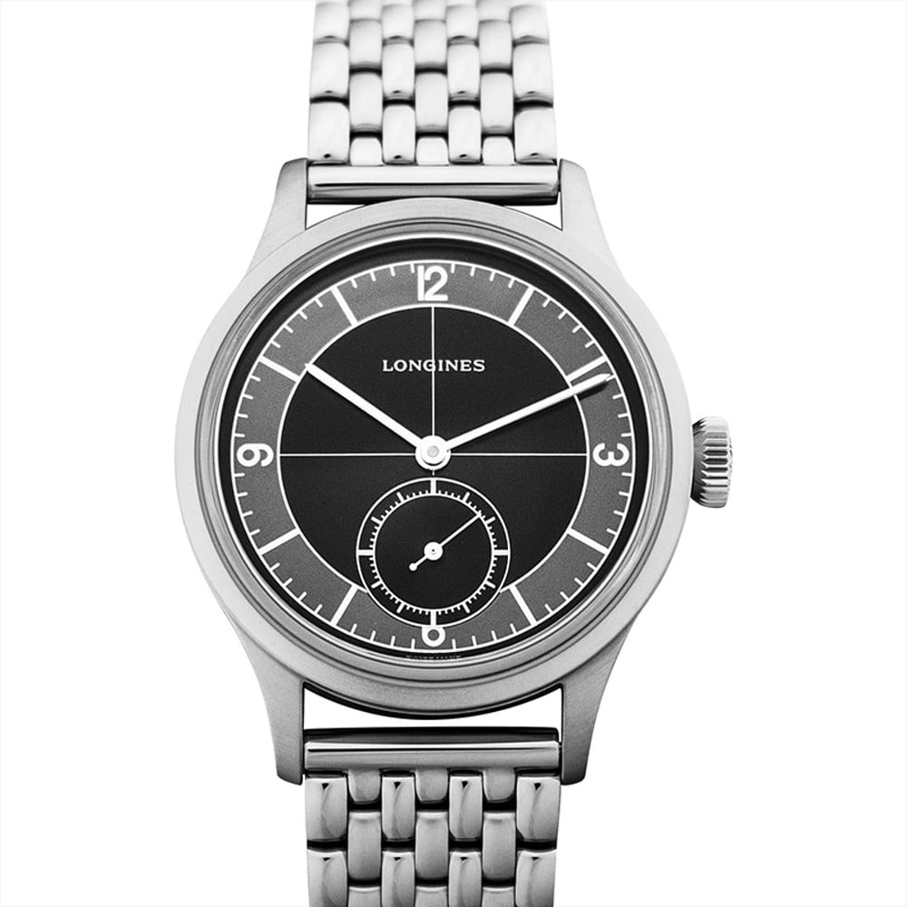 Longines Heritage Automatic Black Dial Men's Stainless Steel Watch ...