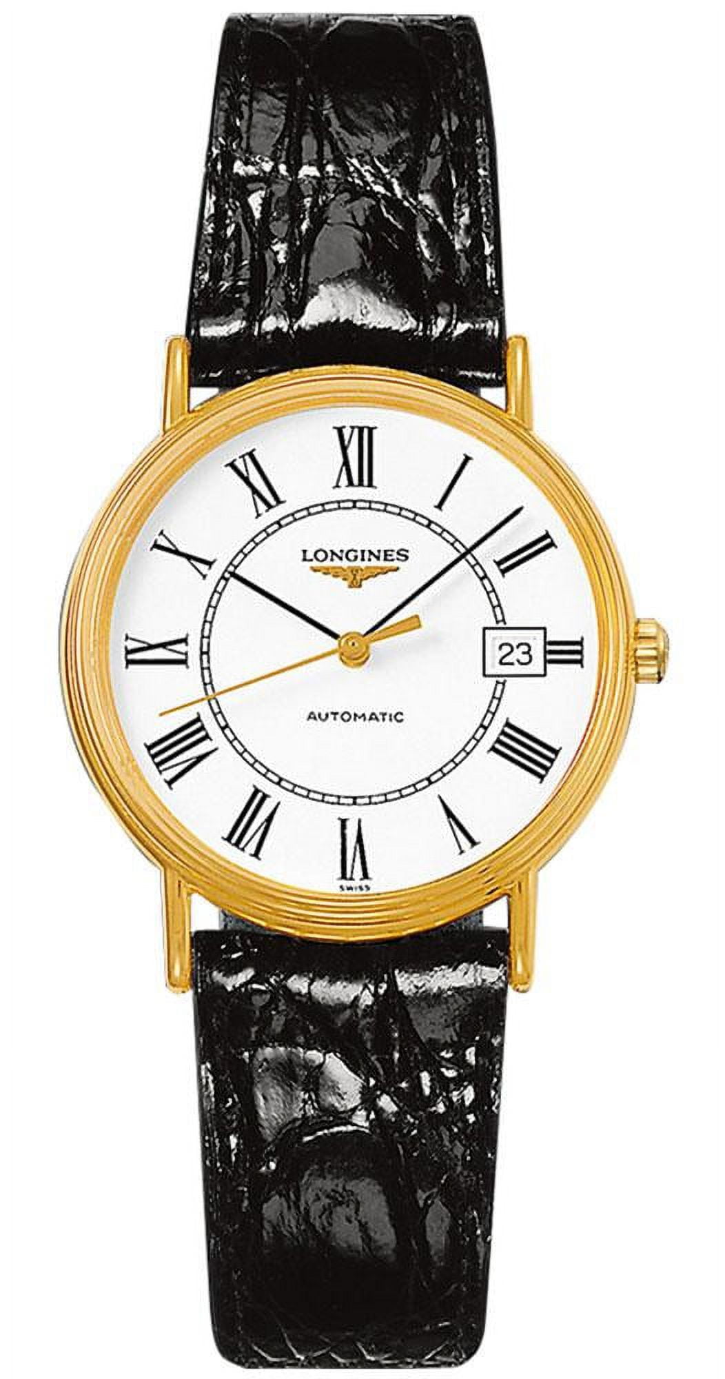 Longines Presence Automatic White Dial Men's Watch, Yellow Gold PVD ...
