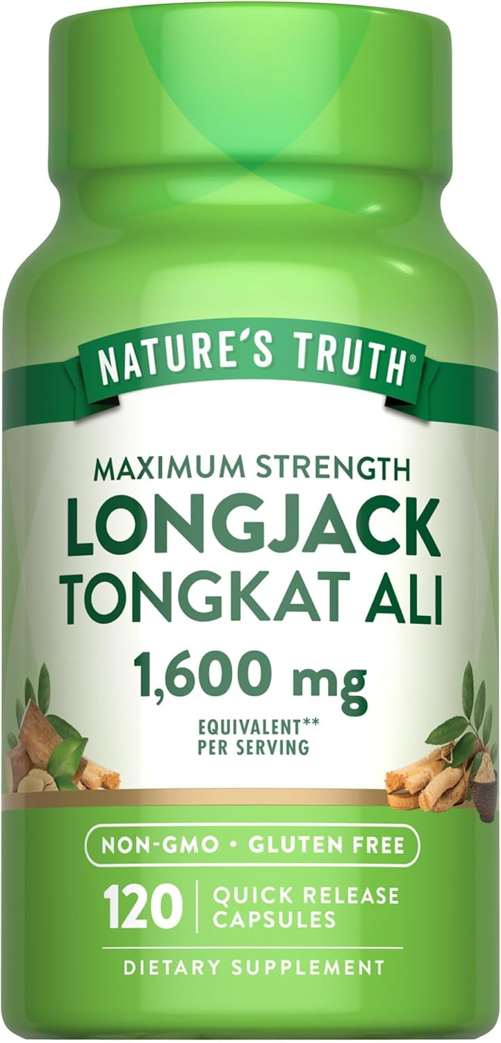 Nature's Truth Longjack Tongkat Ali Capsules | 1600mg | 120 Count | Max ...
