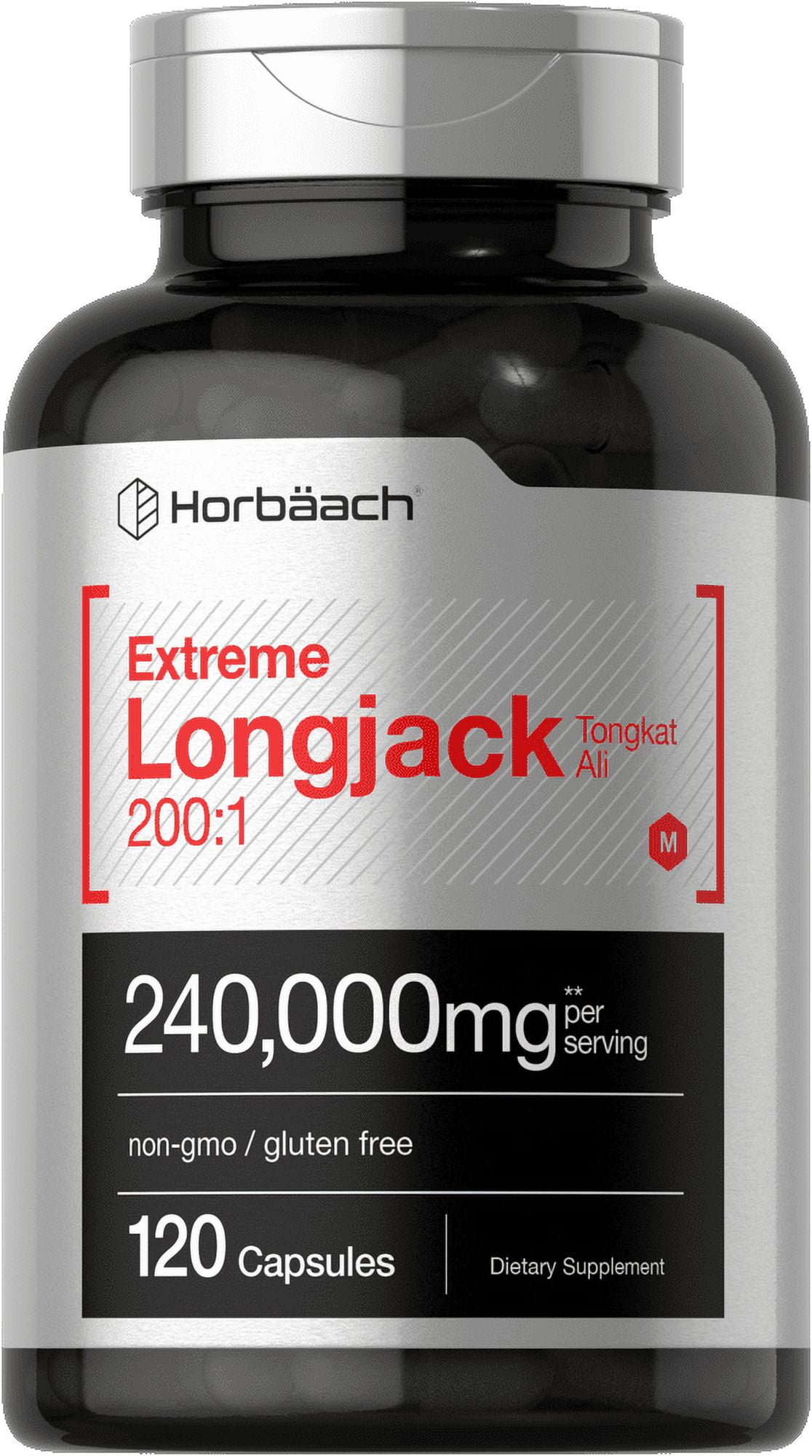Horbaach, Longjack Tongkat Ali Extract, 120 Capsules, 240,000 mg ...