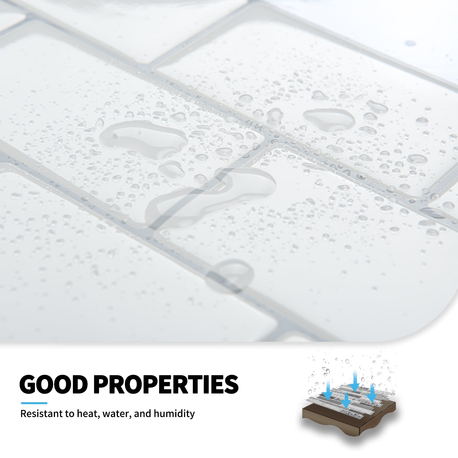 Longking Peel and Stick Backsplash Tile Premium Anti Mold Tile for ...