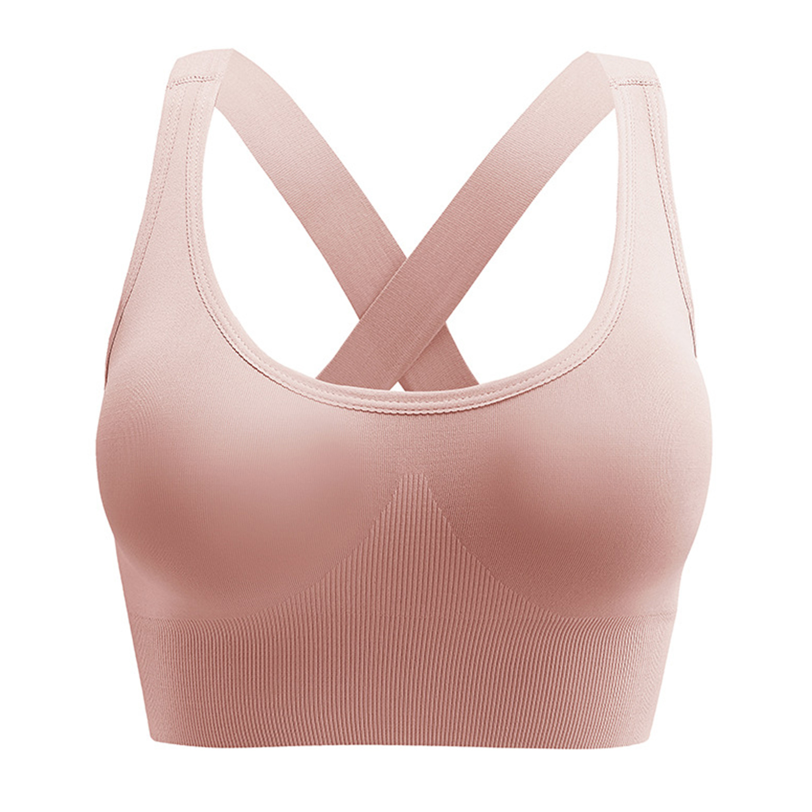 Longline Sports Bra for Women Girls Padded Yoga Camisole Crosses Back ...