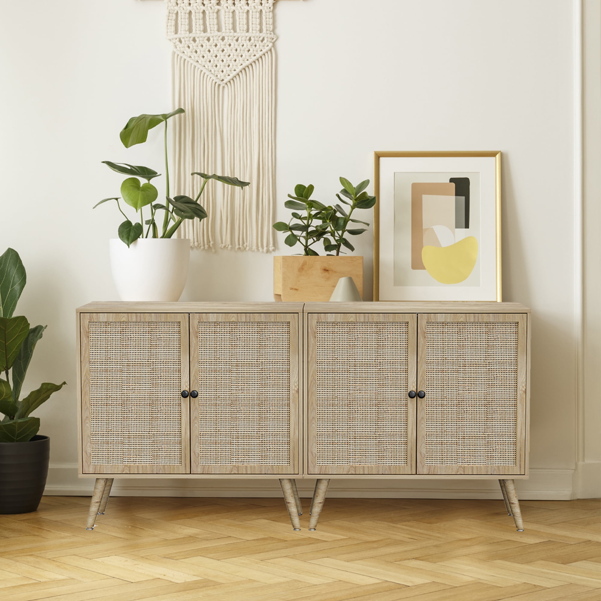 Longmaya Buffet Cabinet with Storage, Boho Sideboard Kitchen Cabinet ...