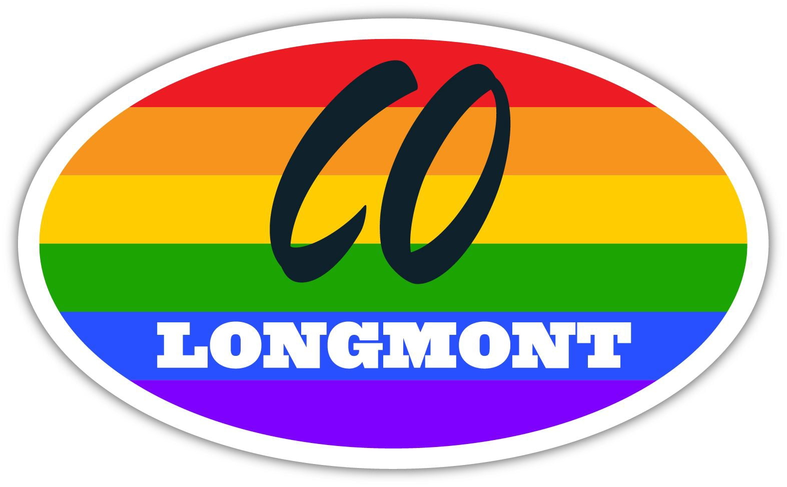 Longmont CO Colorado Boulder County Rainbow Pride Flag 6 Stripes Pride ...