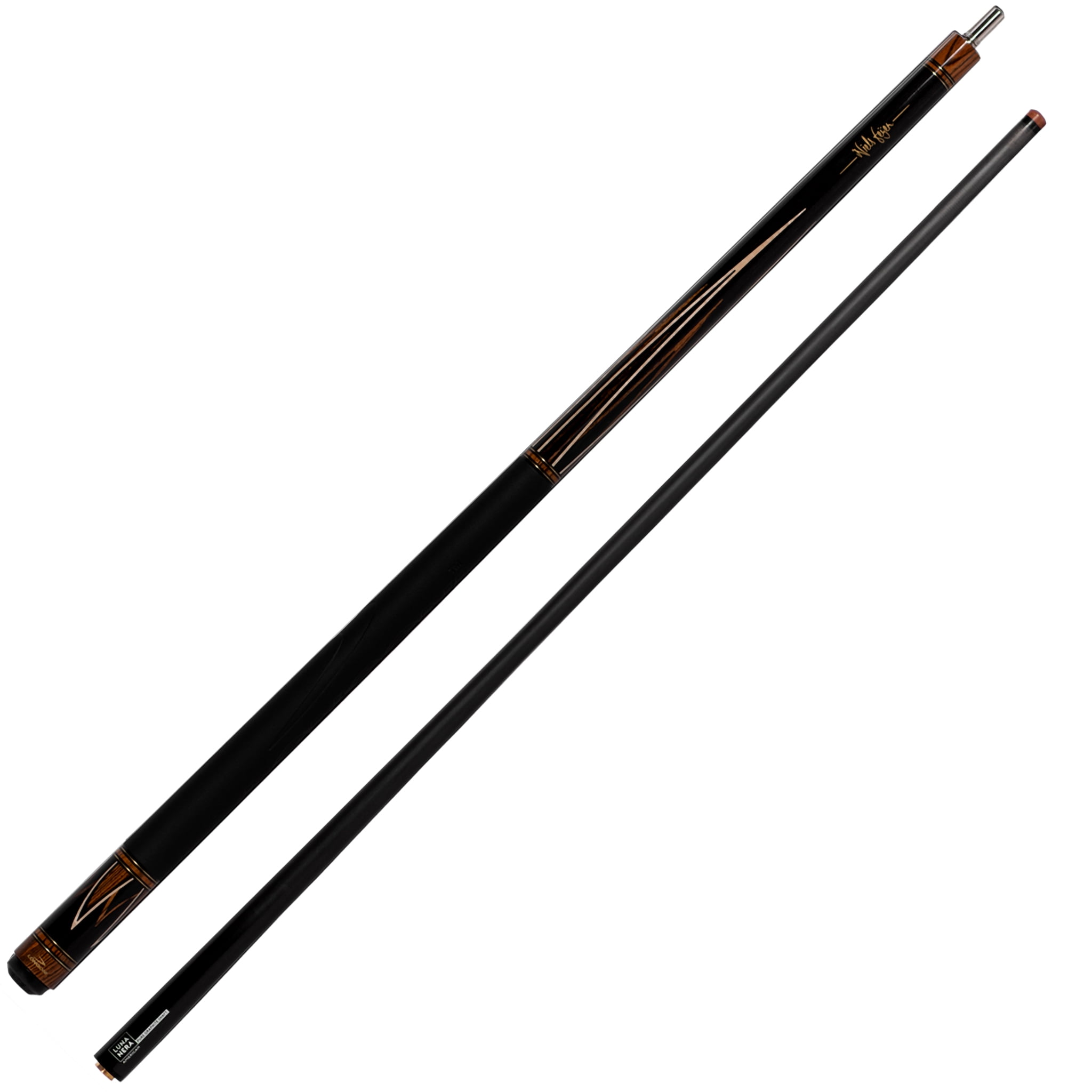 Longoni Niels Feijen Flames Pool Billiard Cue w/Luna Nera Shaft Leather ...