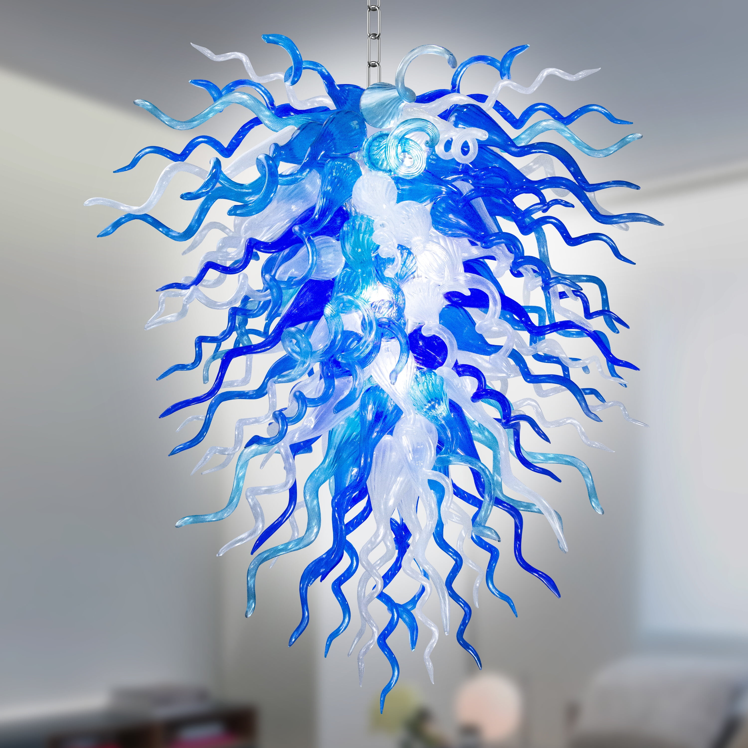 Longree 4-Light Postmodern Luxury Chandeliers Glass Painted Ceiling ...