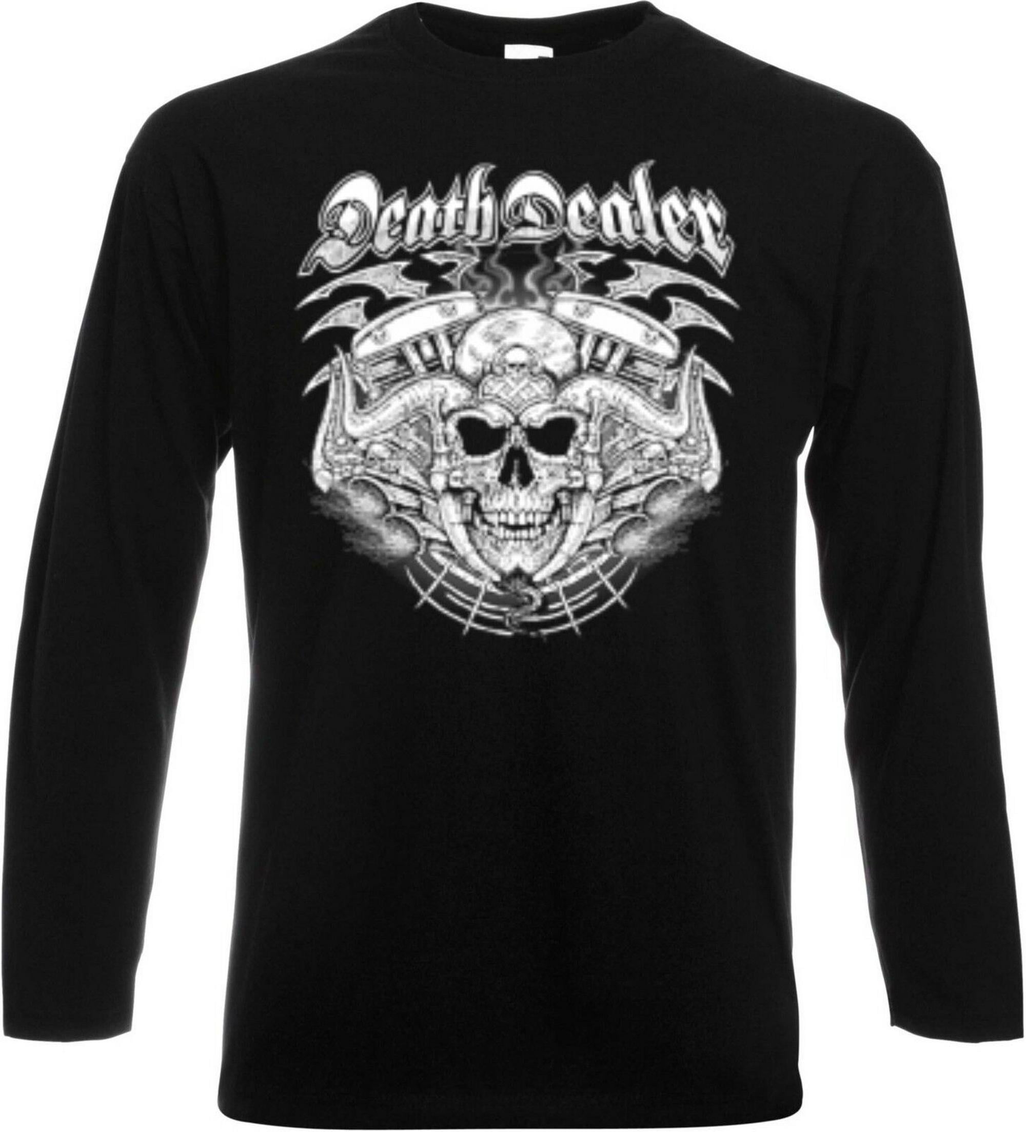 Longsleeve/Long Sleeve Shirt Black Motorcycle Biker & Death Dealer ...