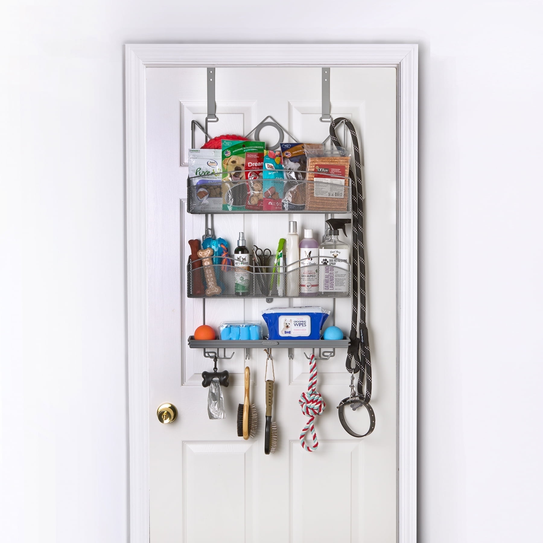 Longstem Organizers Dog Supplies Hanging Closet Storage Rack Leash ...