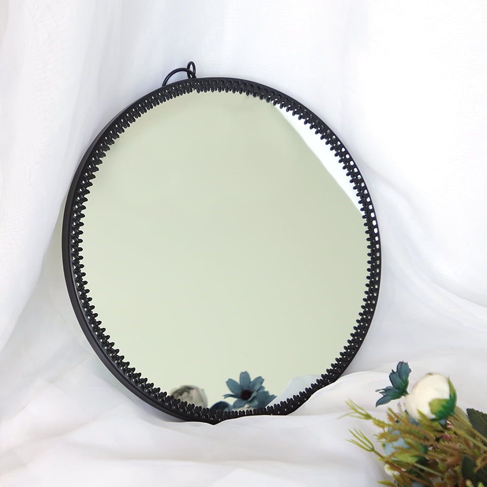 Longwin Flat Glass Circle Black Round Wall Mirror With Metal Frame For ...