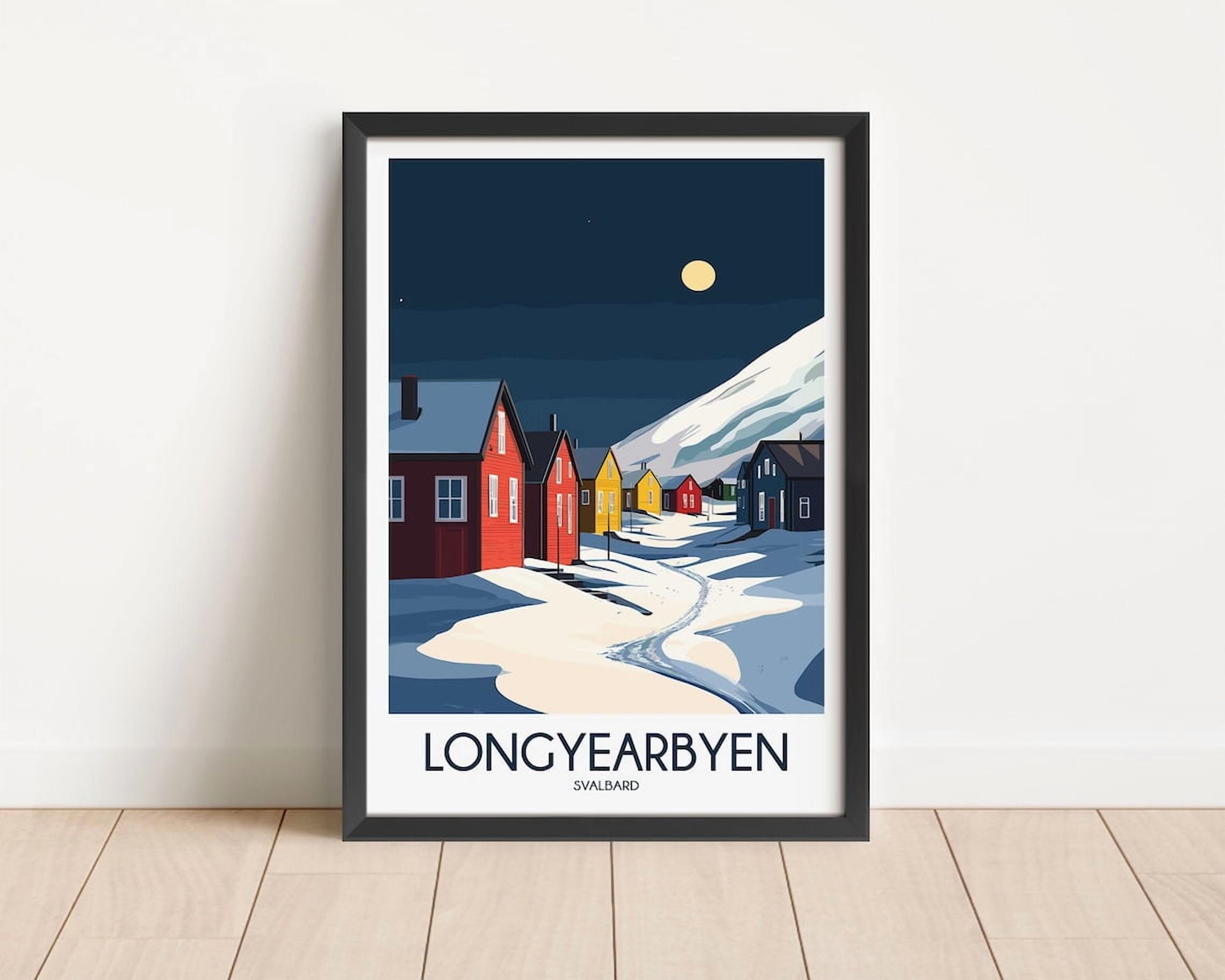 Longyearbyen Svalbard Poster Arctic Scenic Wall Art Print, Unframed ...