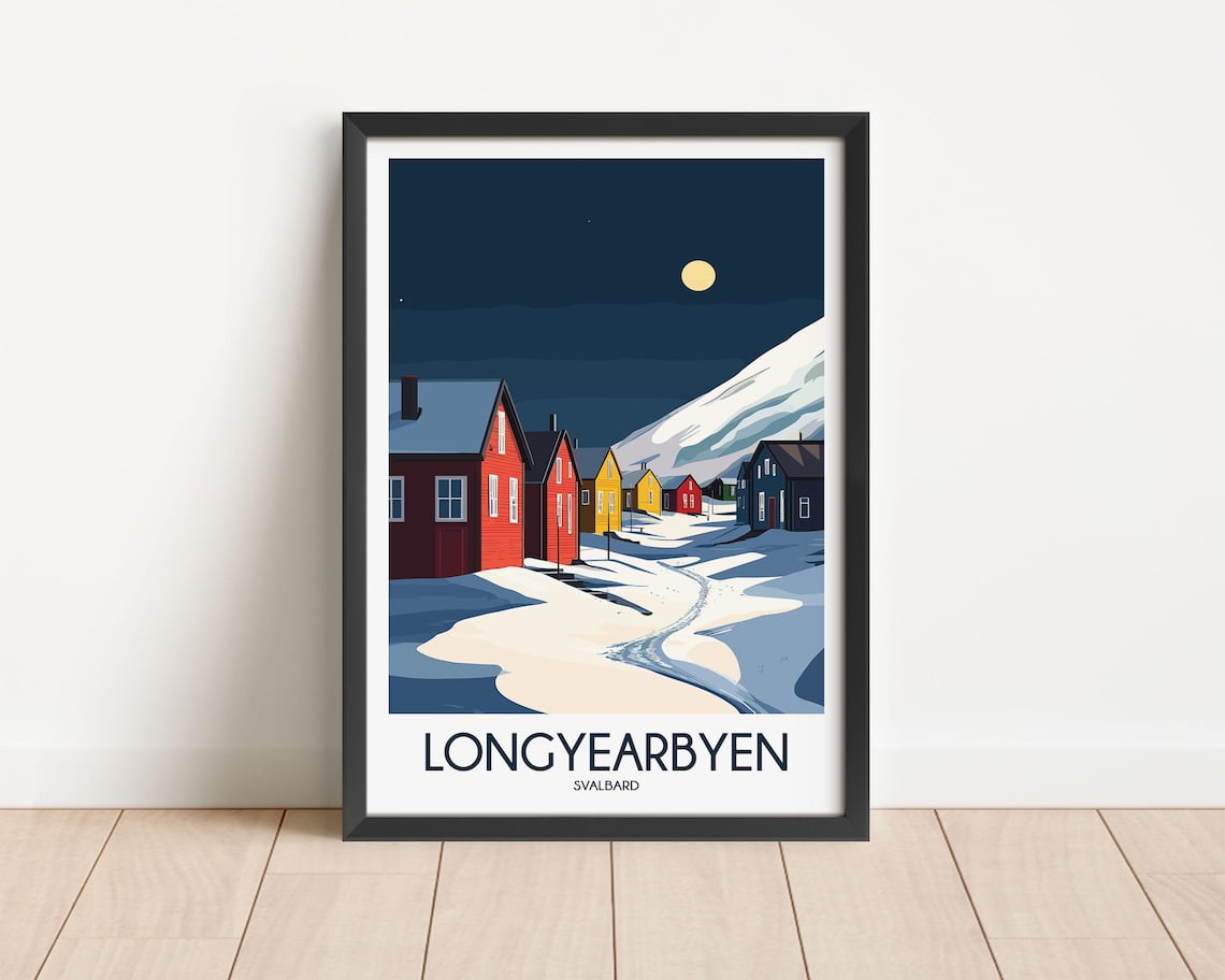 Longyearbyen Svalbard Poster Arctic Scenic Wall Art Print, Unframed ...