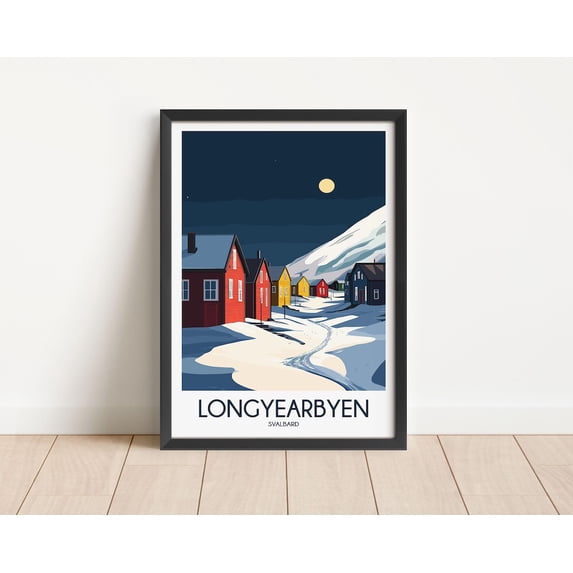 Longyearbyen Svalbard Poster Arctic Scenic Wall Art Print, Unframed ...