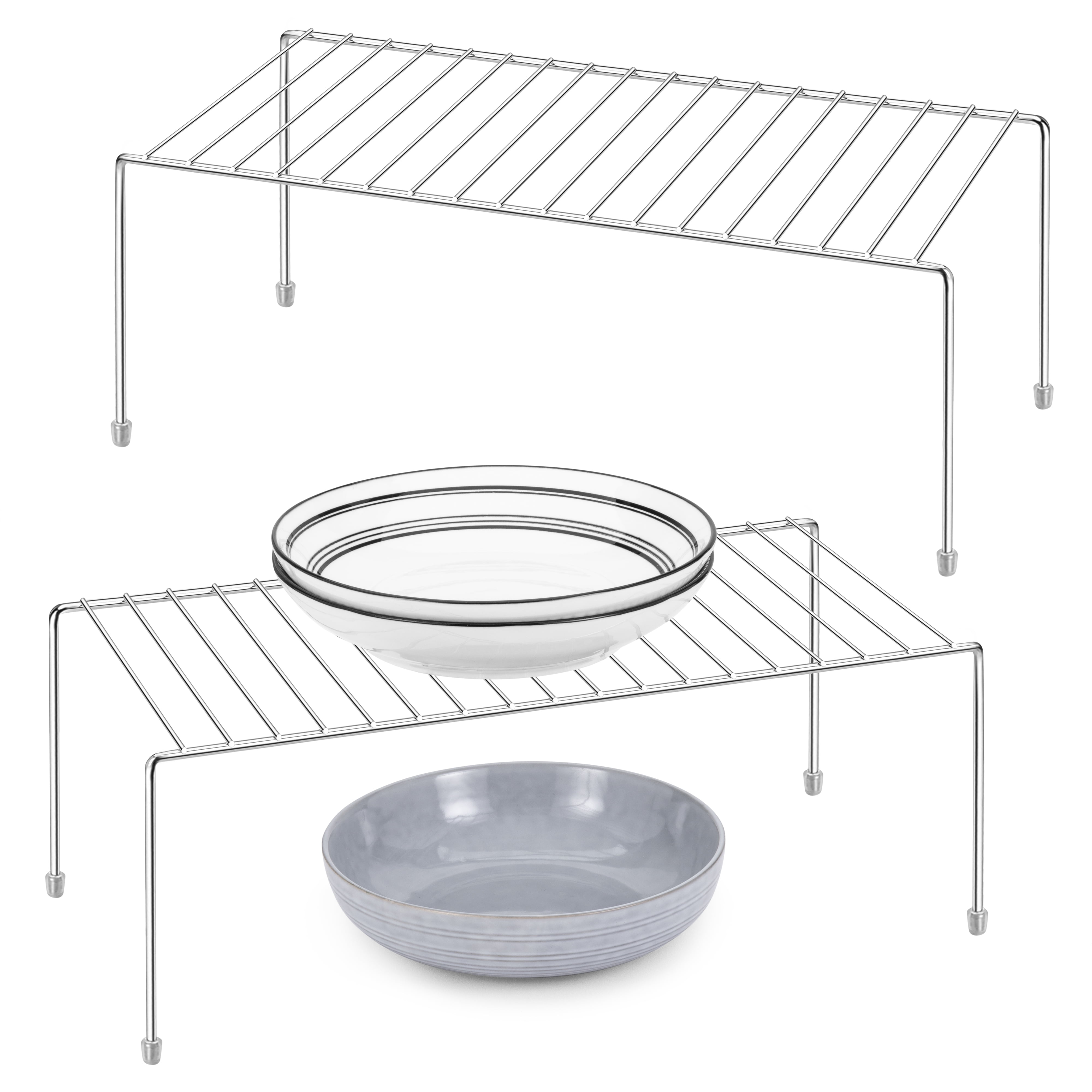 Lonian Kitchen Cupboard Shelf Wire Rack - 2 Pack Cabinet Shelf Storage ...