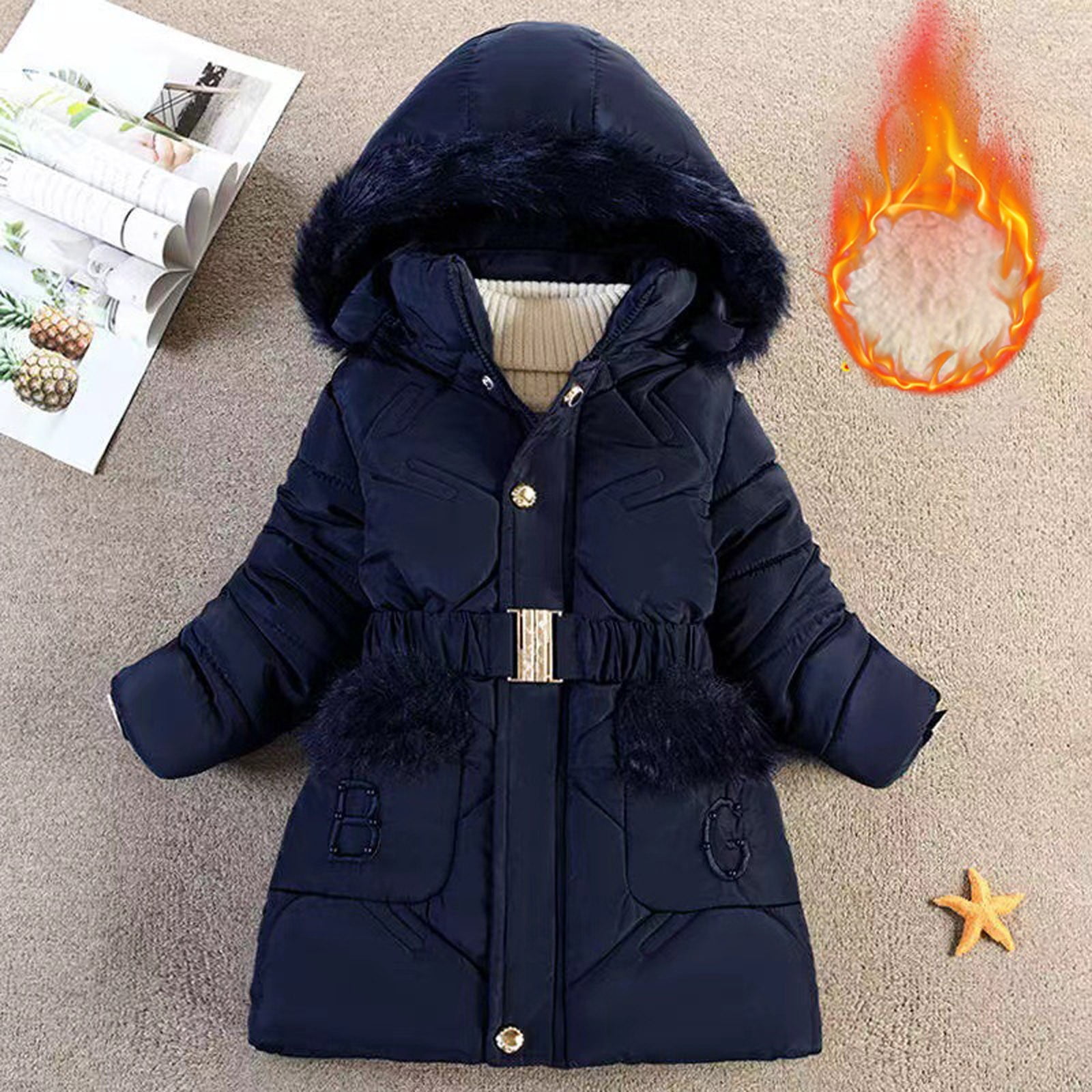 Loniway Coat Girls Kids Winter Jacket Winter Coats Medium Length Warm ...