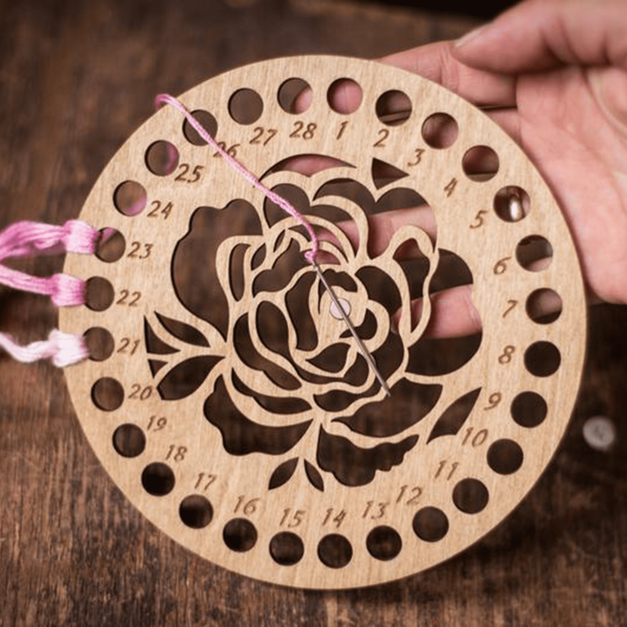 Lonjew Floral Round Thread Sorter with Needle Magnet, Embroidery Sewing ...