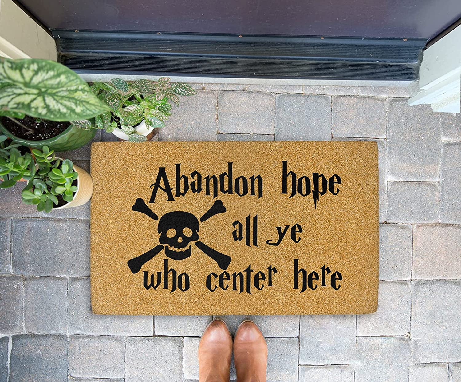 Lonkogqi Welcome Door Mats Abandon Hope All Ye Who Center Here Doormat ...