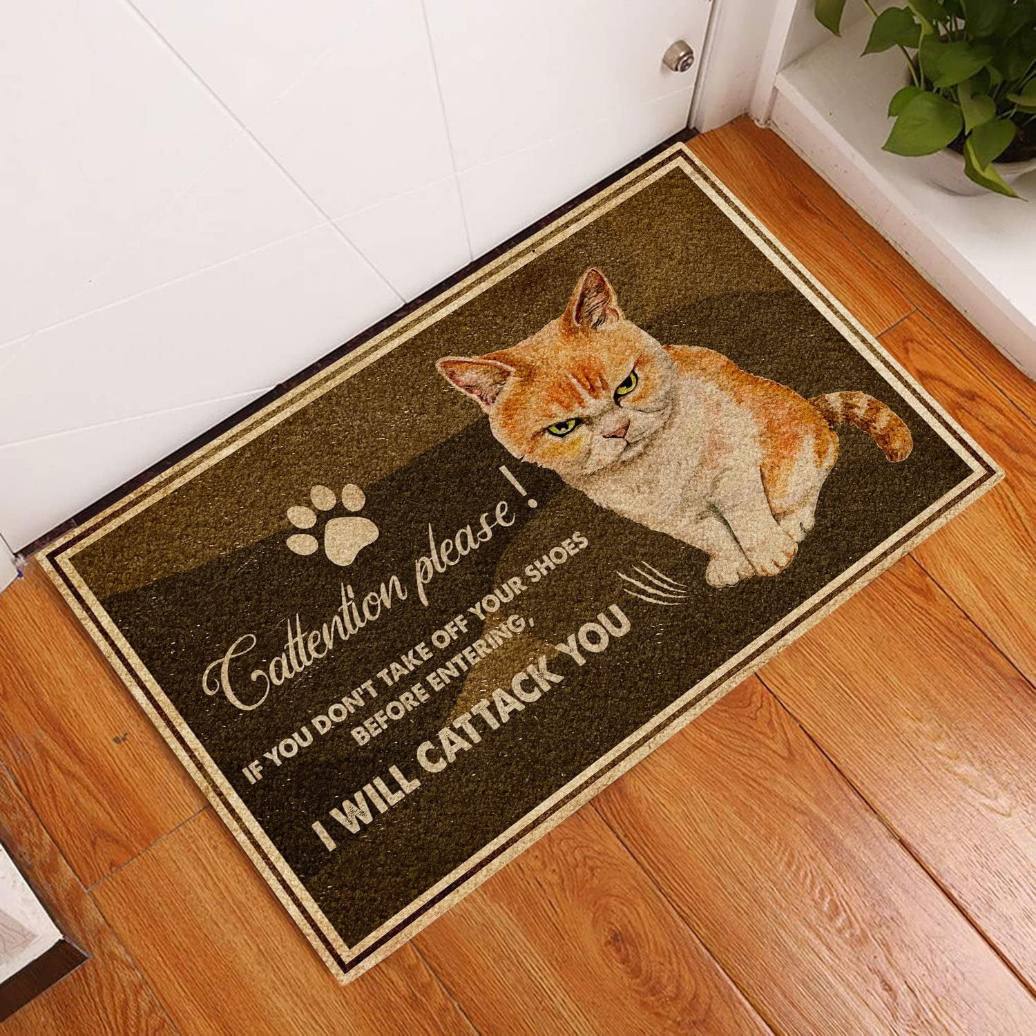 Lonkogqi Welcome Door Mats Cat If You Don't Take Off Your Shoes Before ...