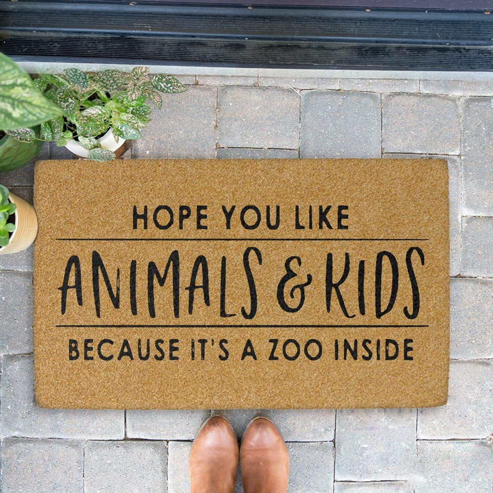 Lonkogqi Welcome Door Mats Hope You Like Animals & Kids Because It'S A ...