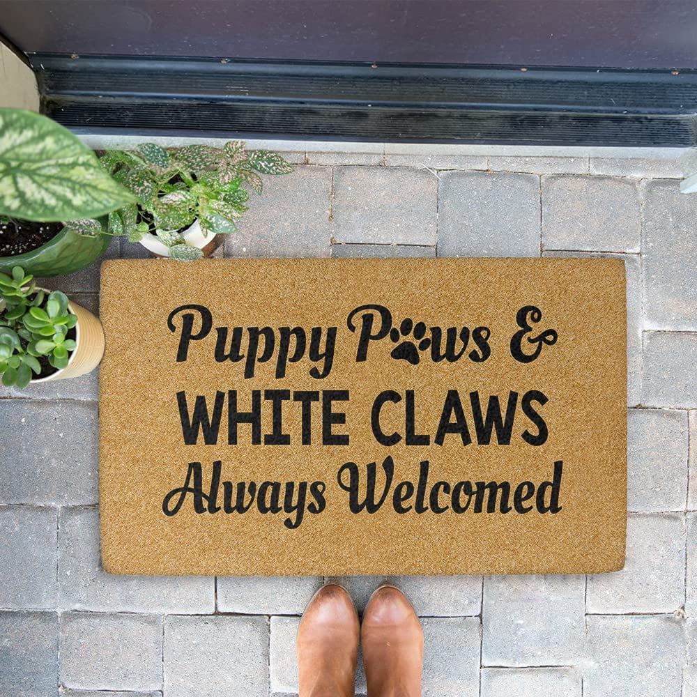 Lonkogqi Welcome Door Mats Puppy Paws and White Claws Always Welcomed ...