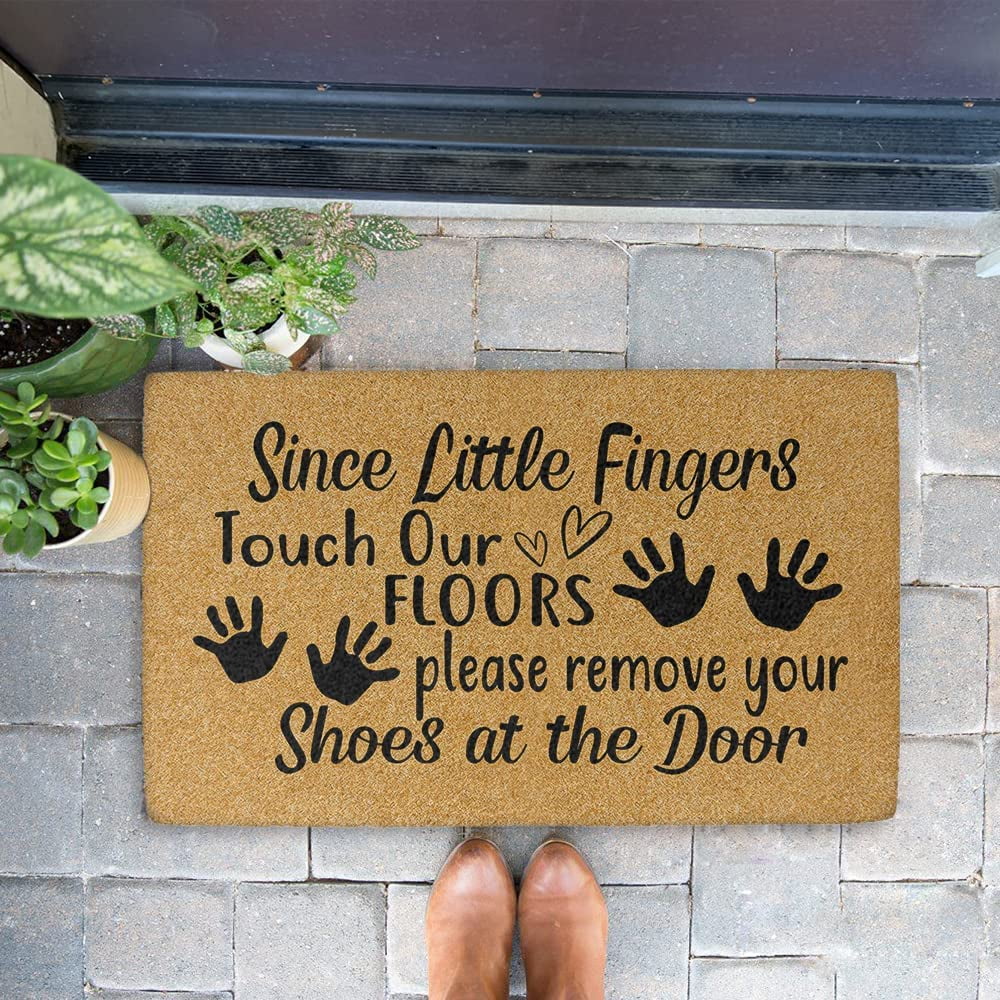 Lonkogqi Welcome Door Mats Since Little Fingers touch Our Floors Please ...